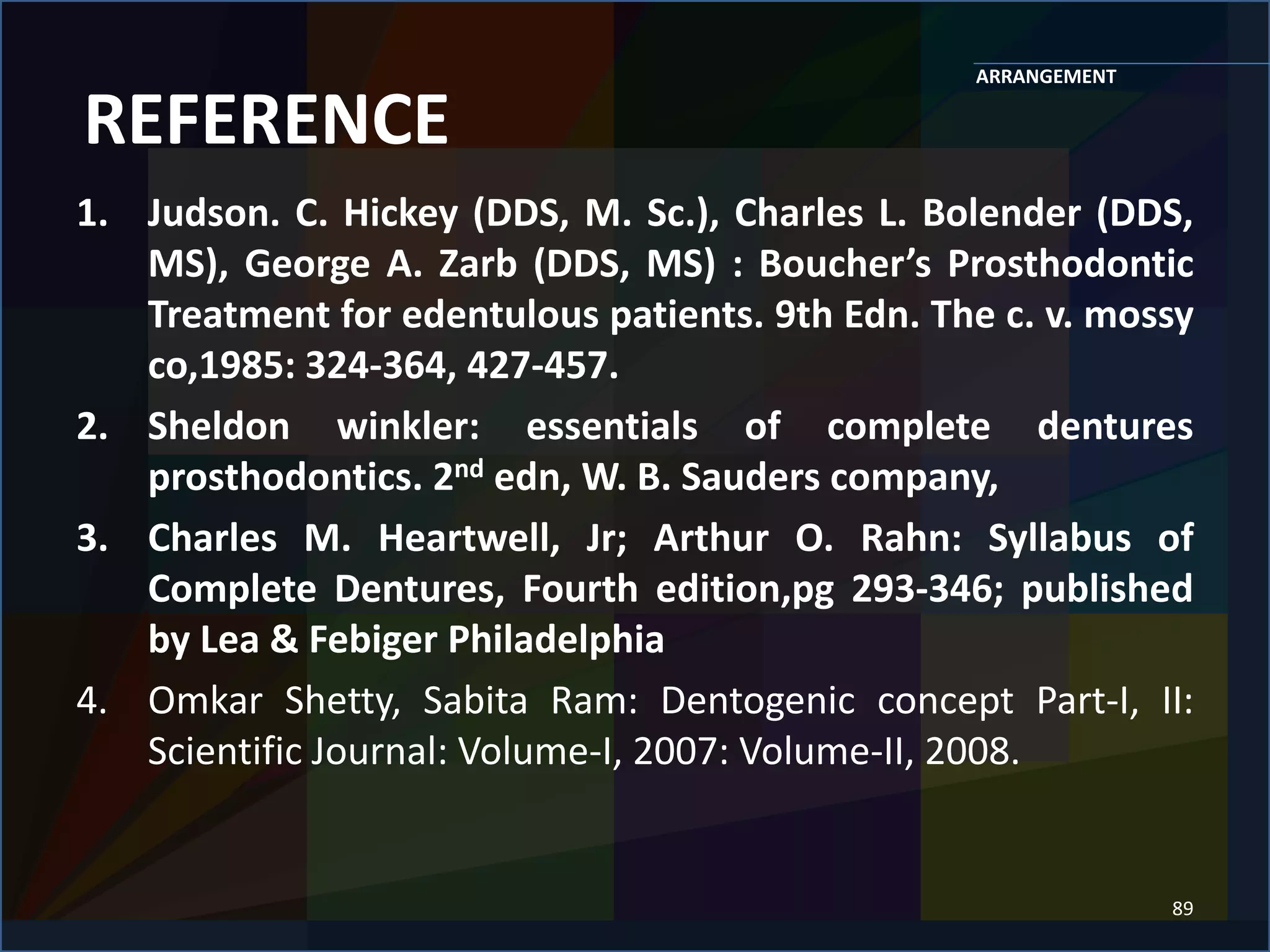 SELECTION AND ARRANGEMENT OF ARTIFICIAL TEETH | PPTX