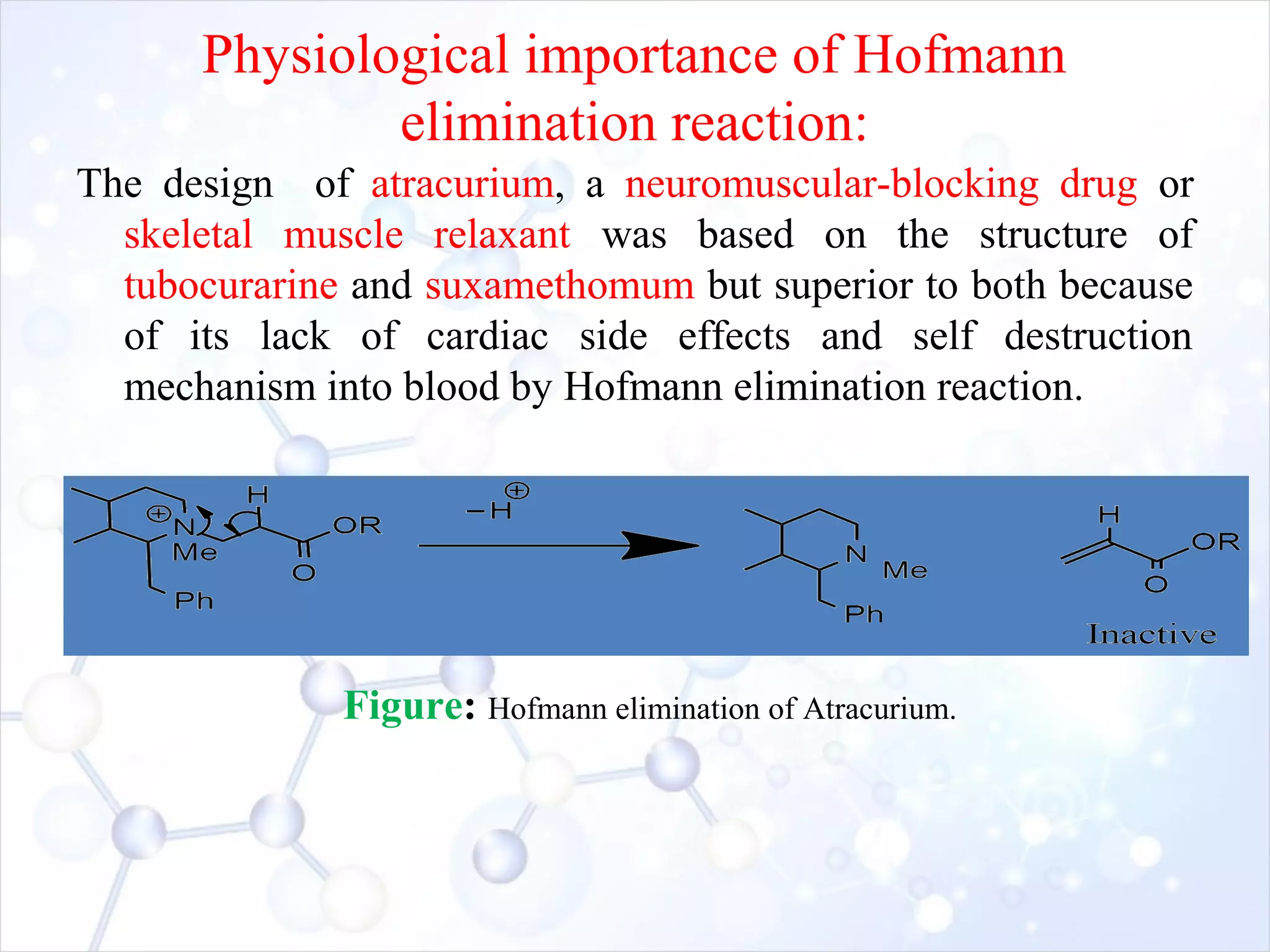 Presentation on pharmaceutical and synthetic application of Hofmann reactions. | PPT