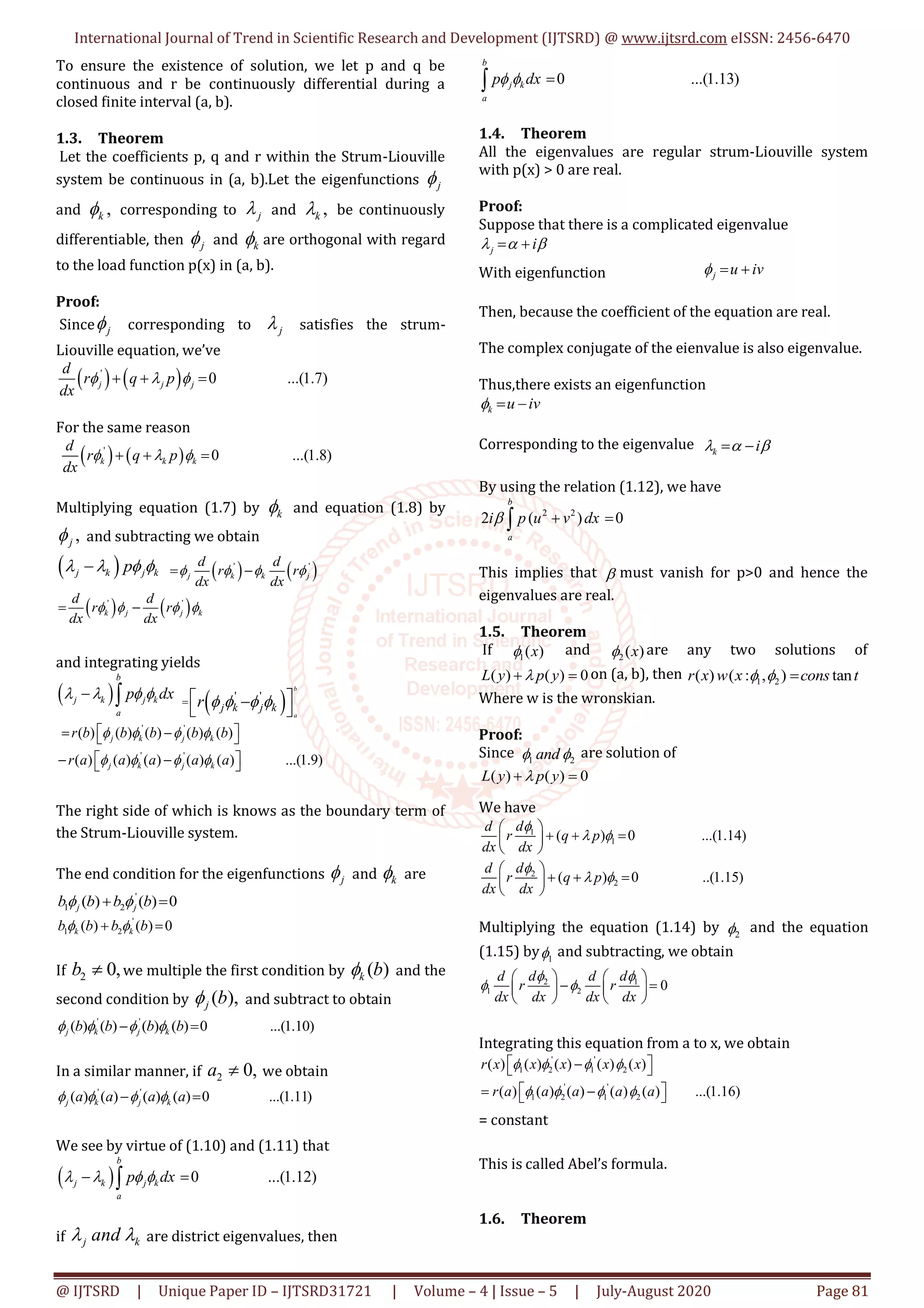 Strum Liouville Problems in Eigenvalues and Eigenfunctions | PDF | Physics | Science
