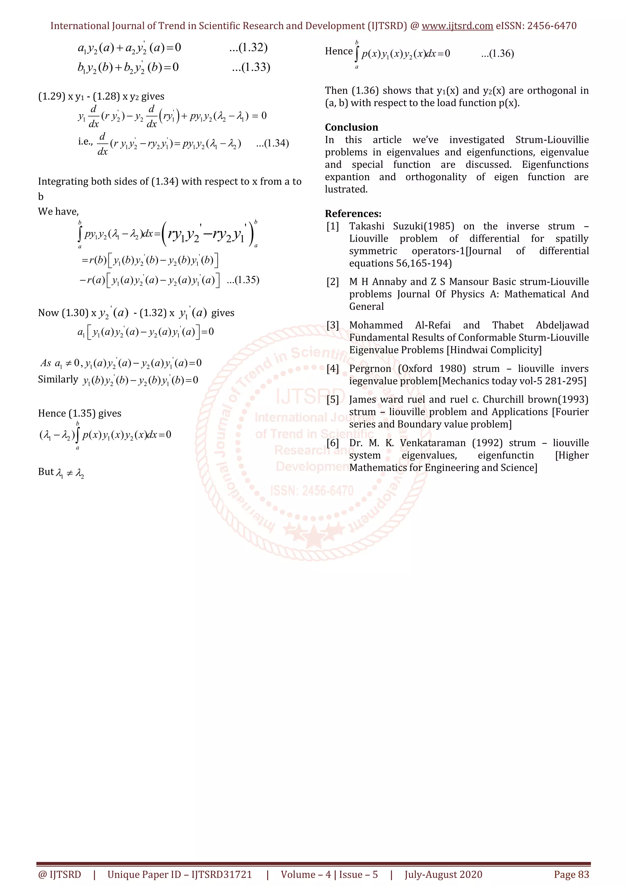 Strum Liouville Problems in Eigenvalues and Eigenfunctions | PDF | Physics | Science