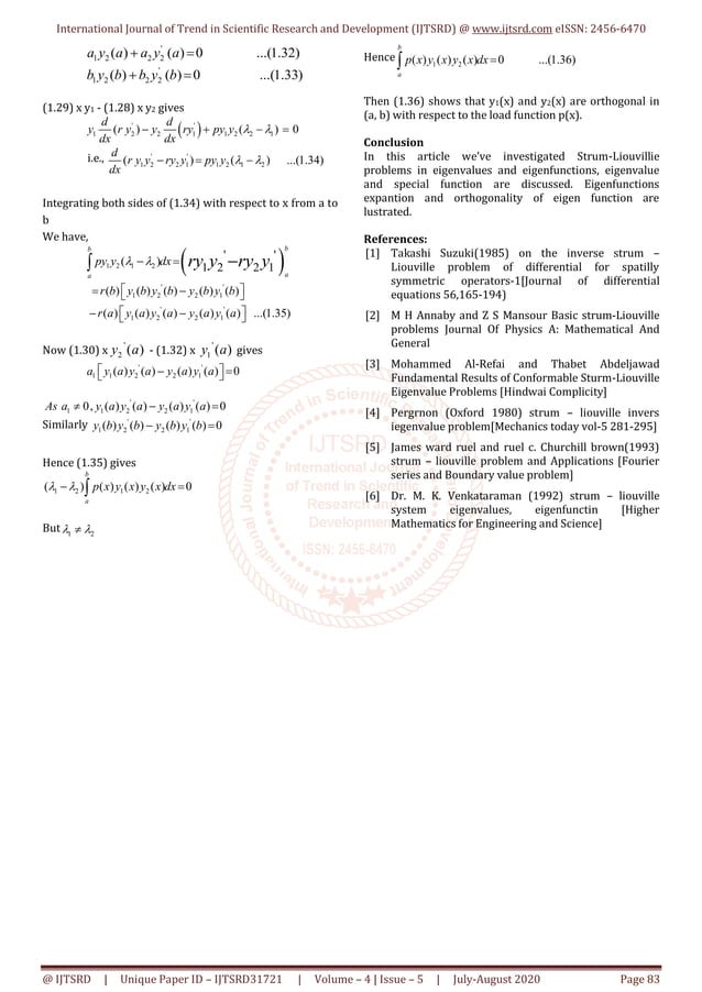 Strum Liouville Problems In Eigenvalues And Eigenfunctions Pdf Physics Science