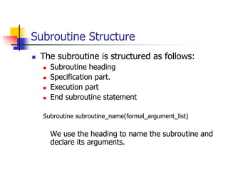 16 subroutine | PPT | Programming Languages | Computing