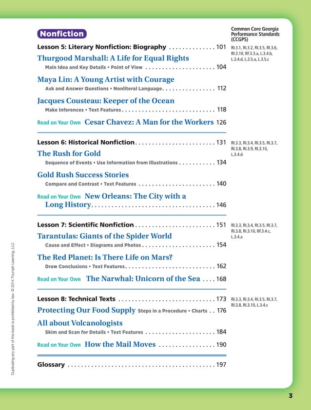 Georgia Common Core Support Coach, CCGPS Edition, Target: Reading ...