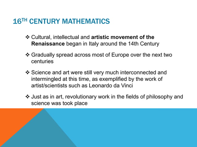 16th-to-17th-Renaissance-mathematics.pptx | Physics | Science