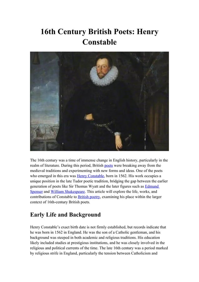 16th Century British Poets Henry Constable.docx