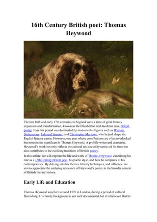 16th Century British poet Thomas Heywood.docx