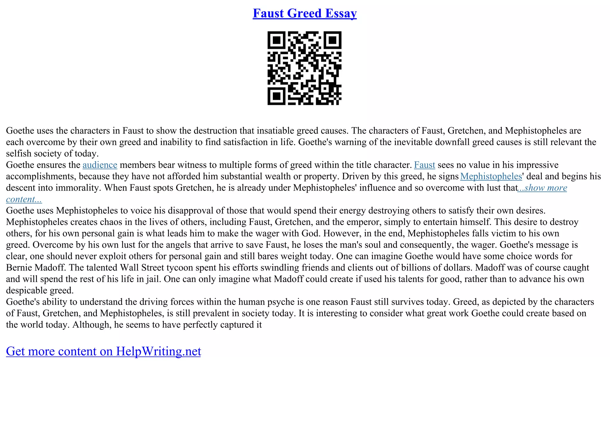 16Th Century Goethe’S Faust Essay | PDF