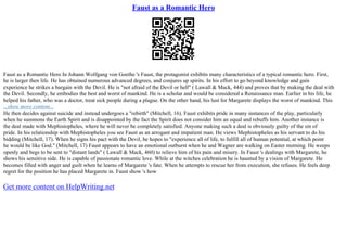 16Th Century Goethe’S Faust Essay | PDF