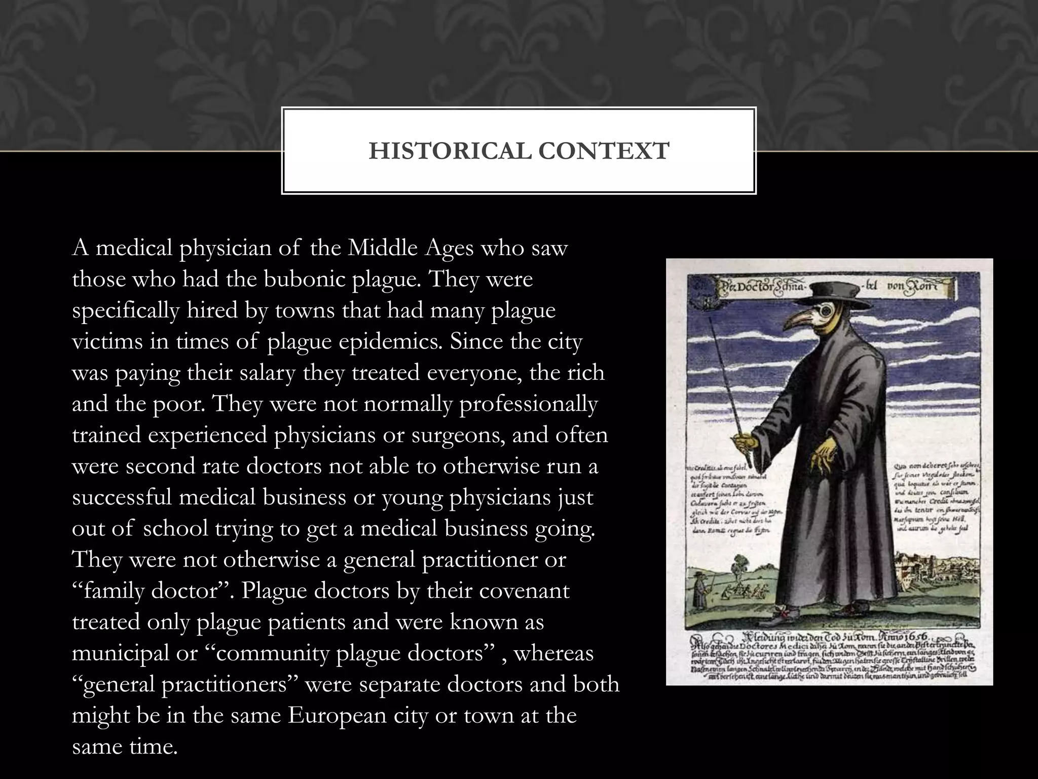 16th century plague doctor mask | PPTX