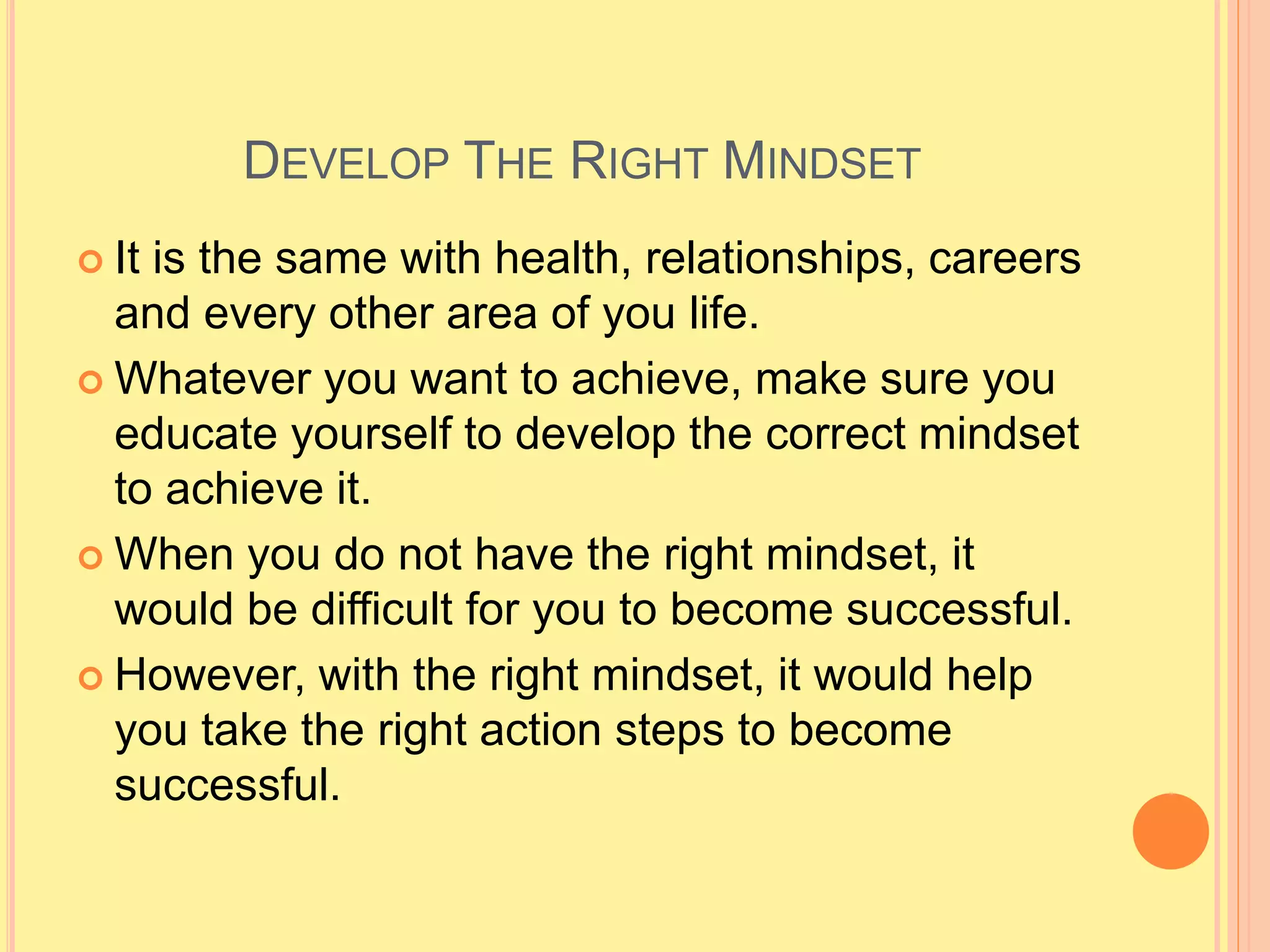 The right mindset | PPTX