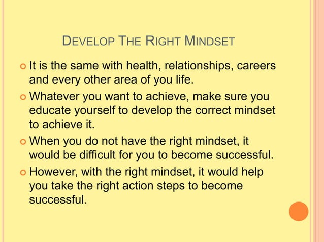 The right mindset | PPTX