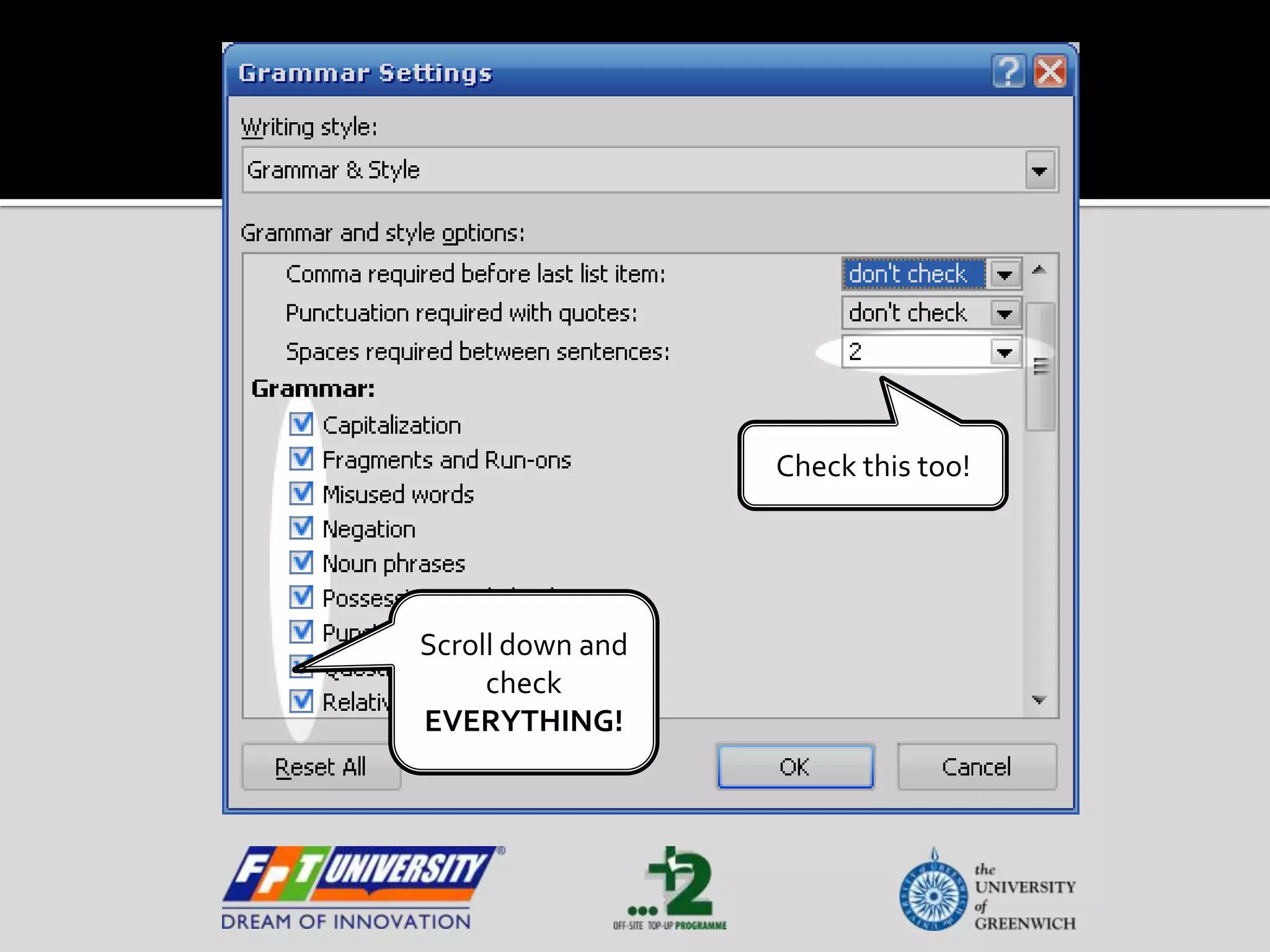16) use grammar check | PPTX
