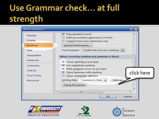 16) use grammar check | PPTX | Education