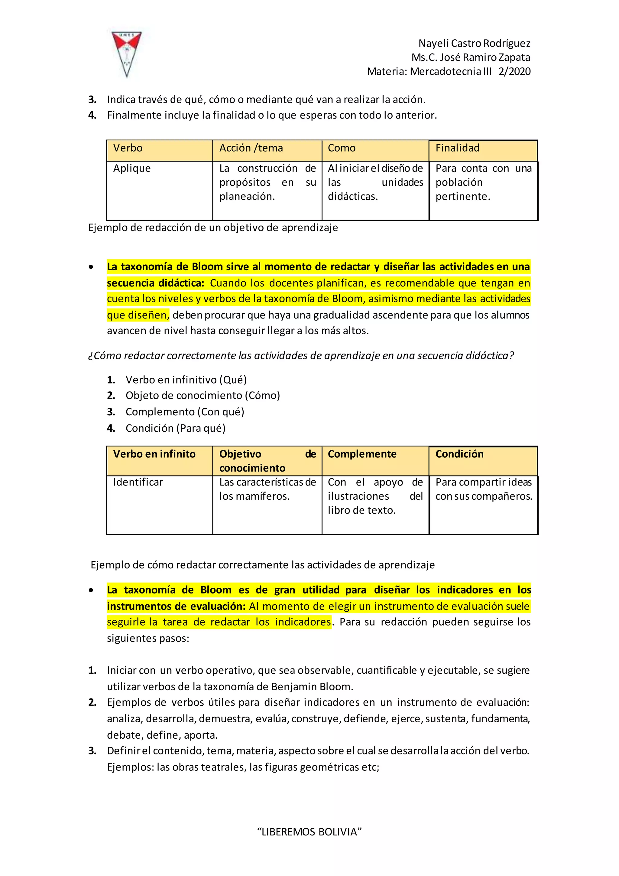 16 verbos para fijar objetivos | PDF