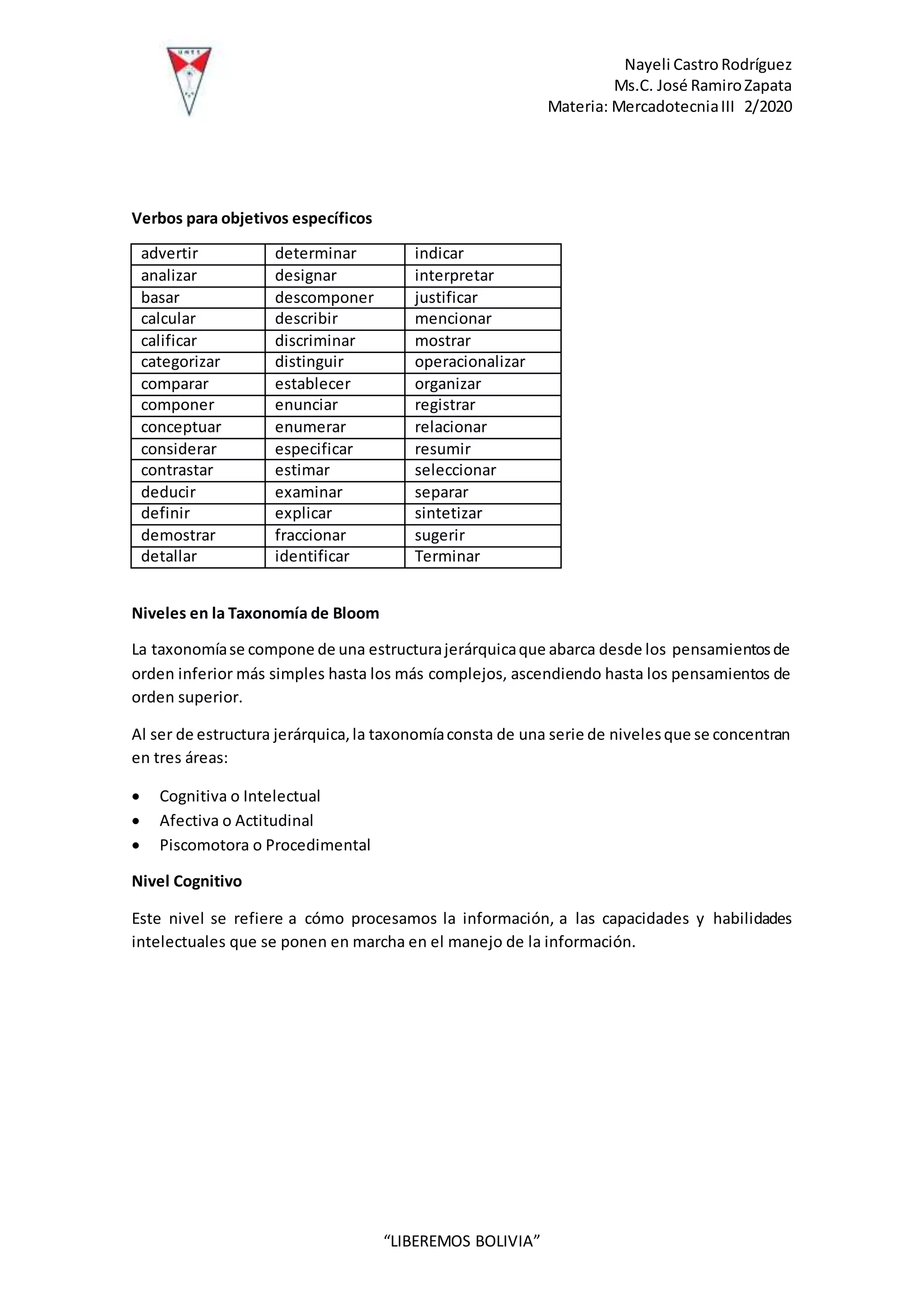 16 verbos para fijar objetivos | PDF