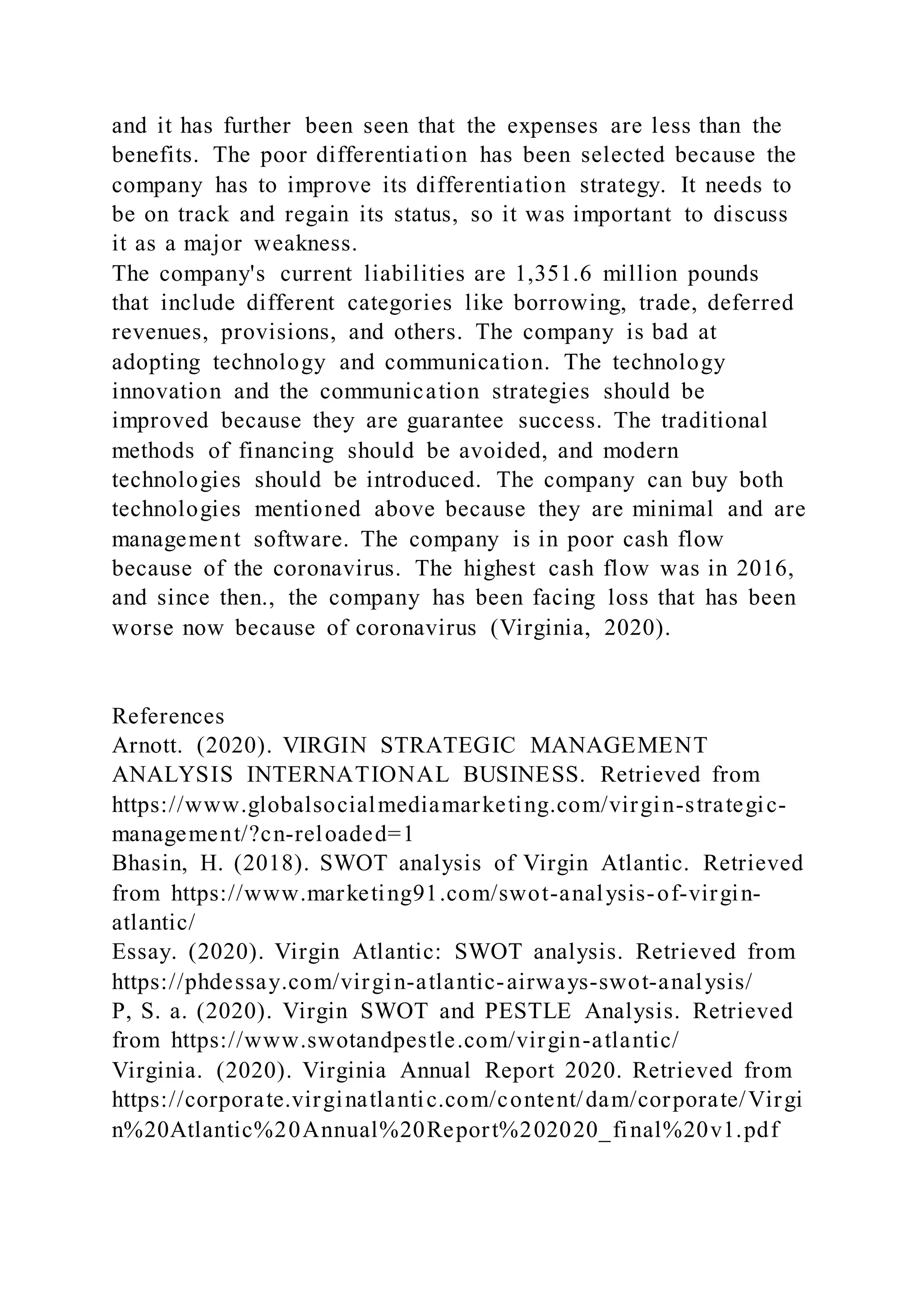 16Virgin Atlantic SWOT AnalysisIntrodu | DOCX