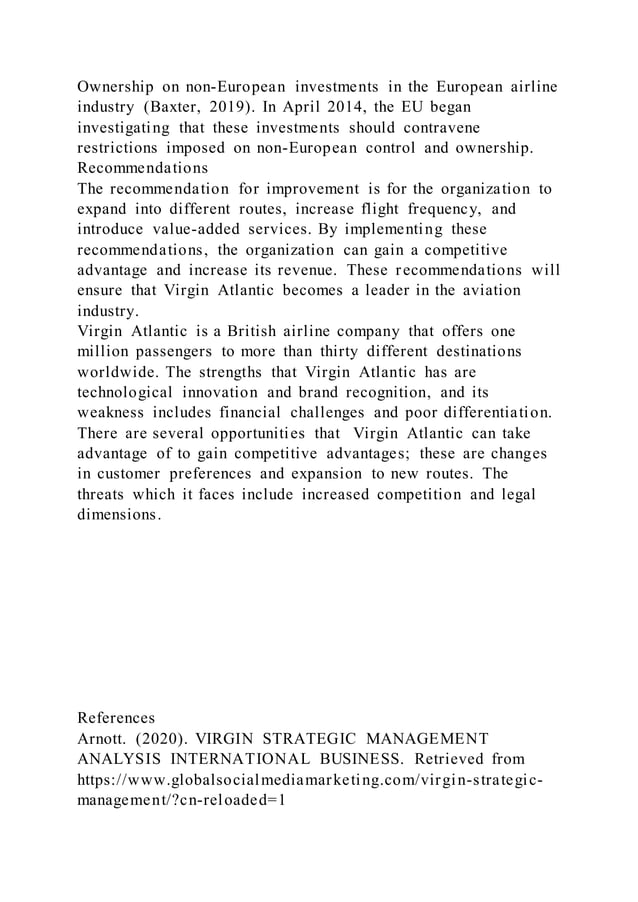 16Virgin Atlantic SWOT AnalysisIntrodu | PDF