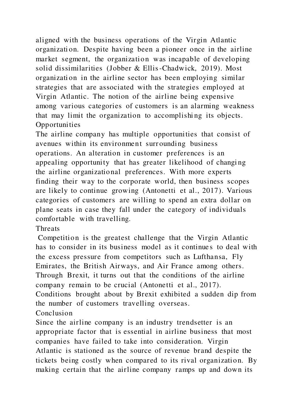 16Virgin Atlantic SWOT AnalysisMichael D. | DOCX