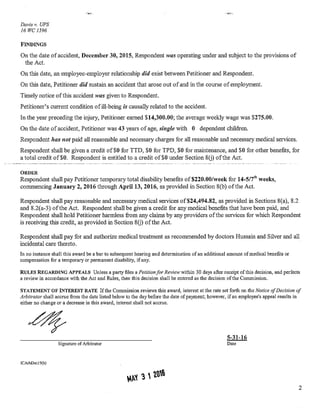 UPS Employee Injures Knee and Back | PDF