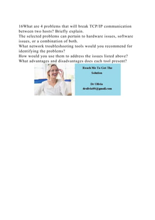 16What are 4 problems that will break TCPIP communication between t.docx