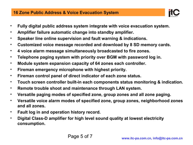 16 zone voice evacuation & pa sound system | PPT