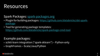 Apache Spark's MLlib's Past Trajectory and new Directions | PDF