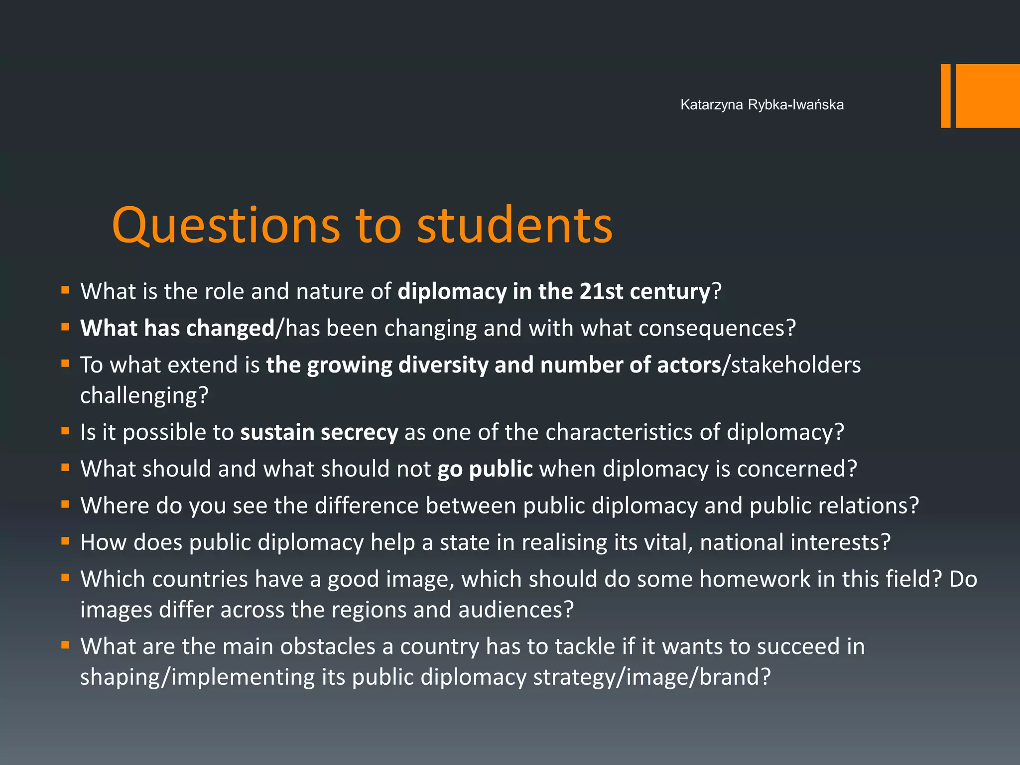 Diplomacy today and tomorrow. The role of public diplomacy | PPTX ...