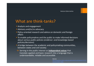 The role of think-tanks in foreign policy strategy and public diplomacy ...
