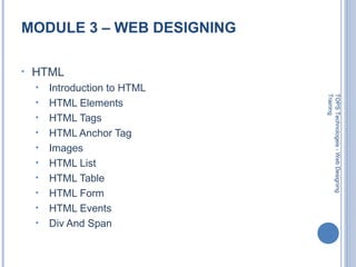 Web Designing Training Syllabus Course | PPT