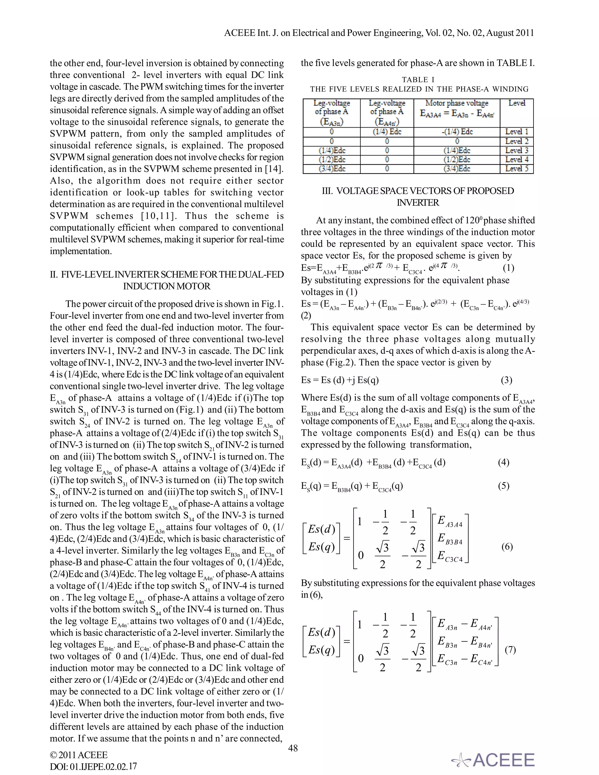 A Refined Space Vector PWM Signal Generation for Multilevel Inverters | PDF
