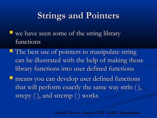 Lec 17. String and Pointers | PPT