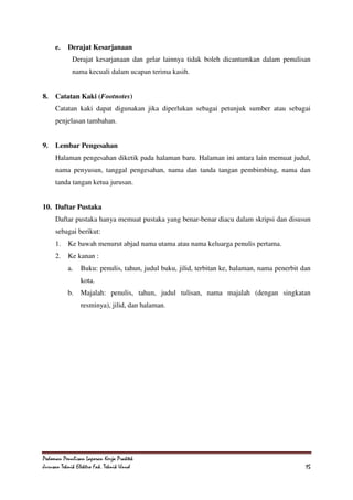 pedoman penulisan laporan kerja praktek v1 | PDF