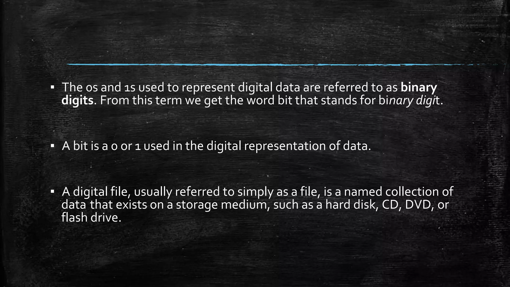 Data representation (ASCII, ISO etc.), direction of data flow (simplex ...