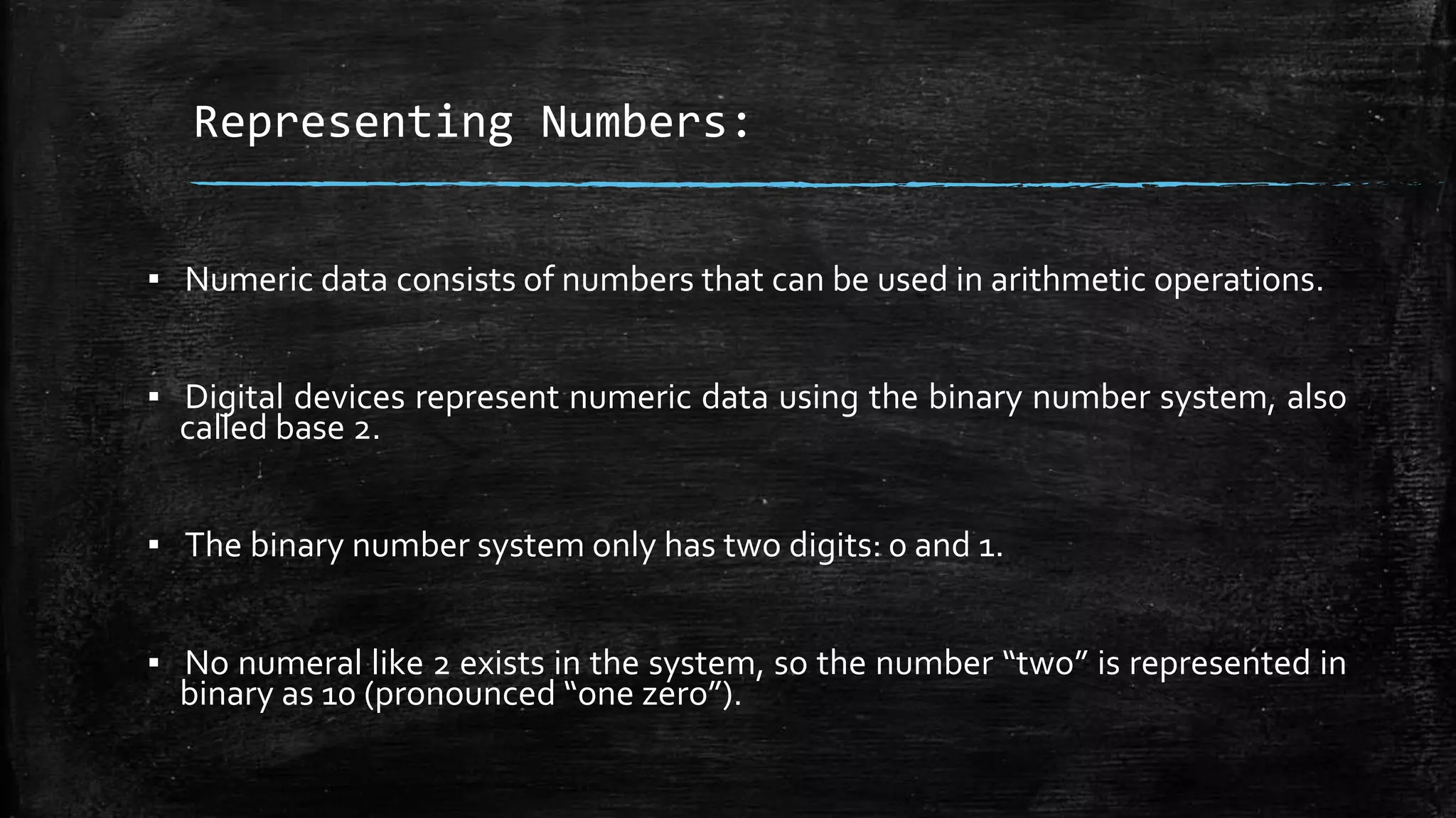 Data representation (ASCII, ISO etc.), direction of data flow (simplex, half duplex, full duplex ...