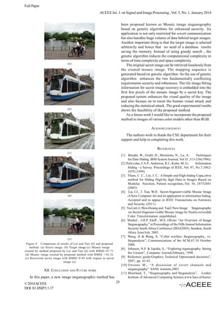 Genetic Algorithm based Mosaic Image Steganography for Enhanced Security | PDF