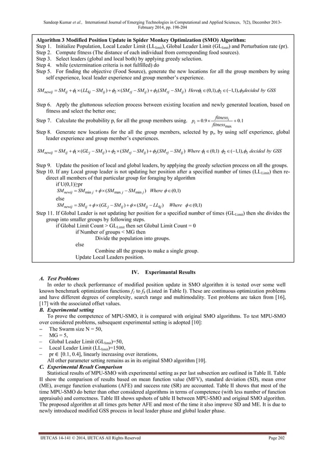 Modified position update in spider monkey optimization algorithm | PDF