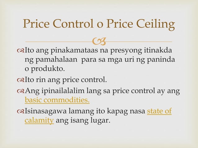 17. pakikialam ng pamahalaan sa pagpepresyo sa pamilihan | PPTX
