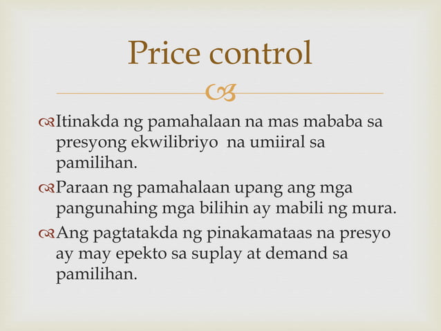 17. pakikialam ng pamahalaan sa pagpepresyo sa pamilihan | PPTX