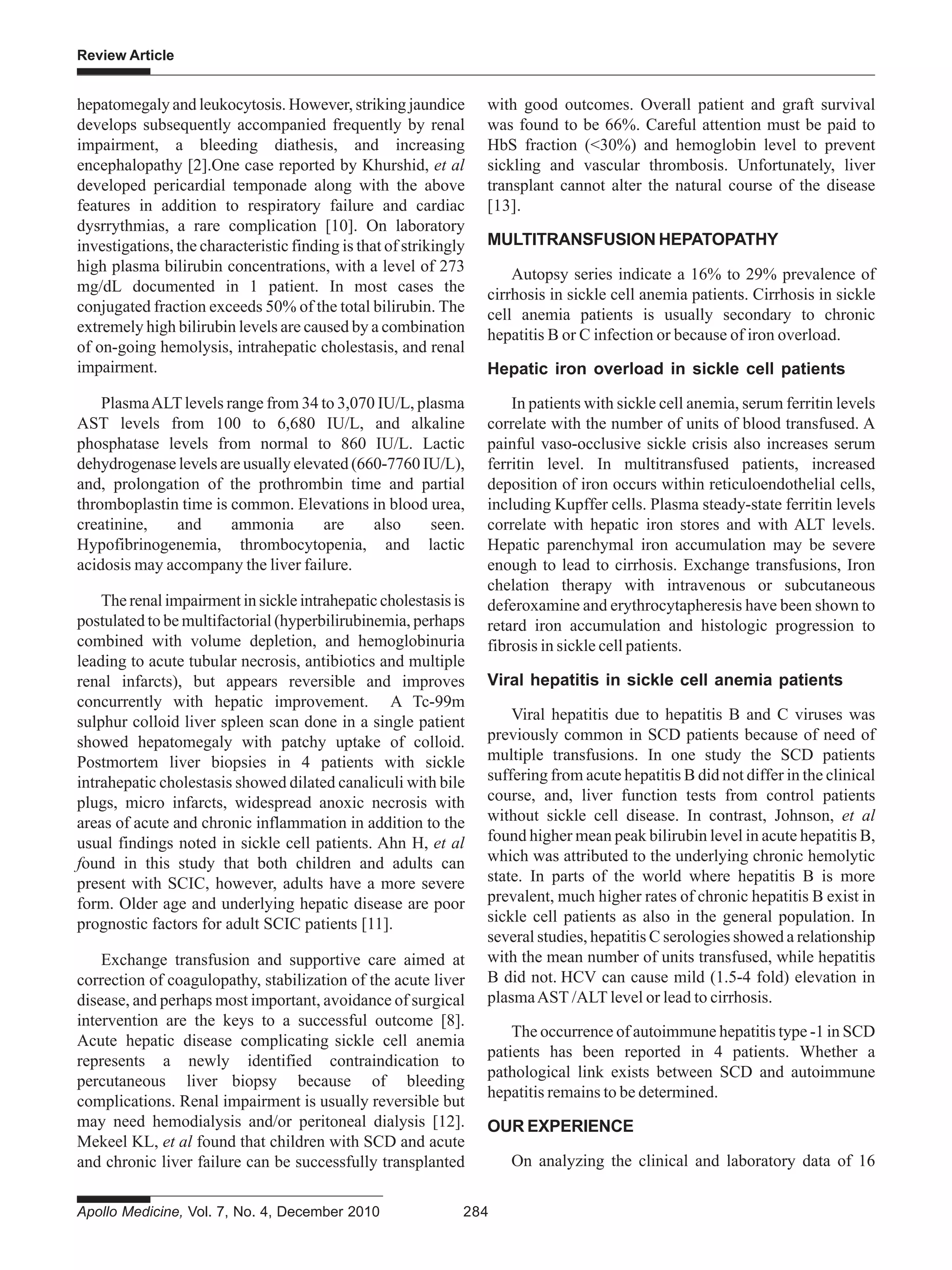 Sickle Cell Hepatopathy | PDF