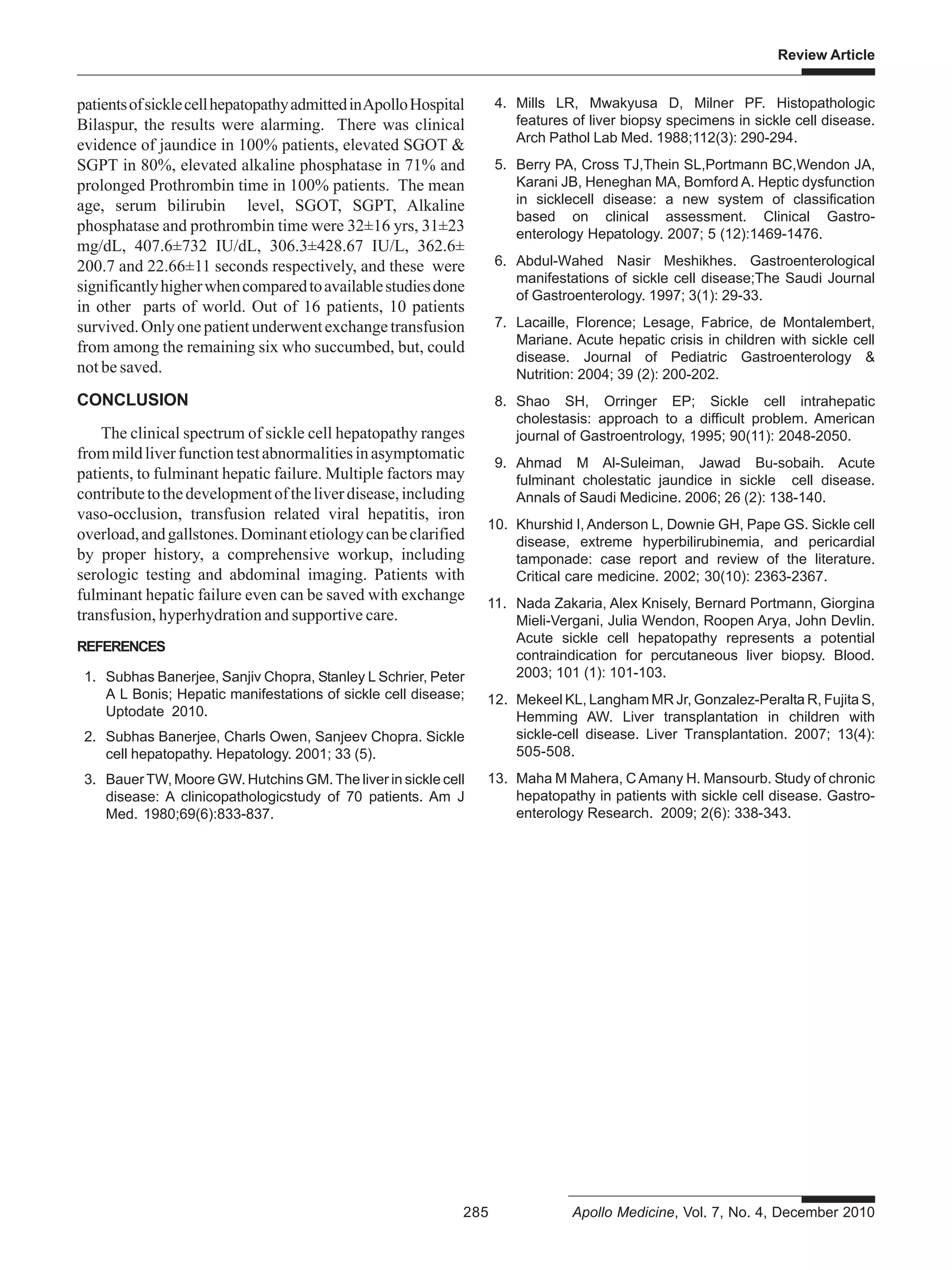 Sickle Cell Hepatopathy | PDF