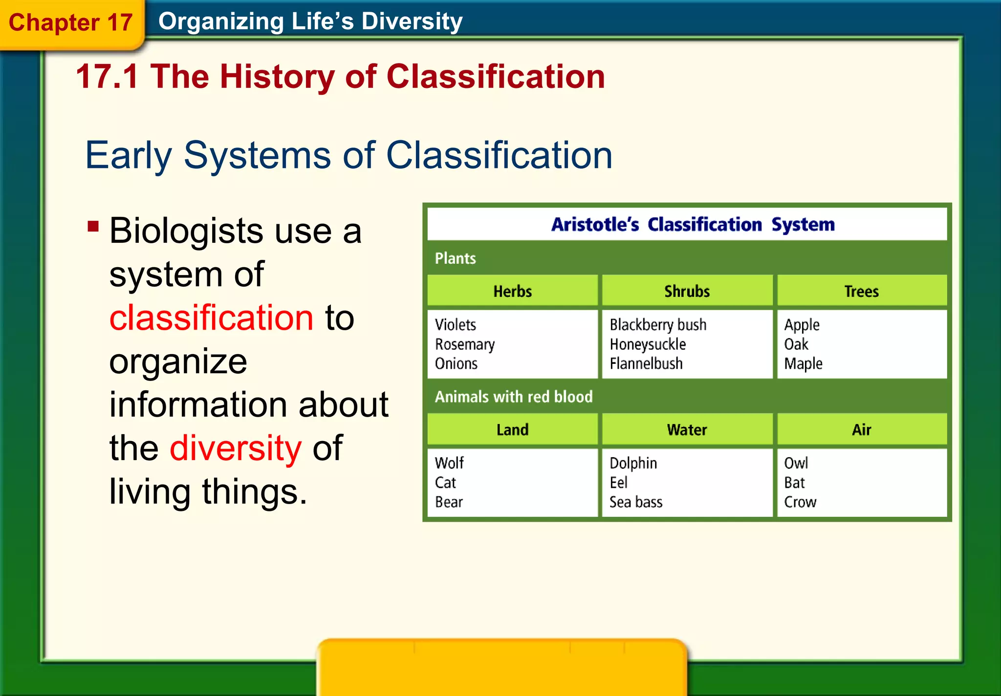 17.1 The History of Classification | PPT