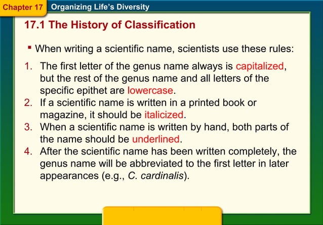 17.1 The History of Classification | PPT | Biological Sciences | Science