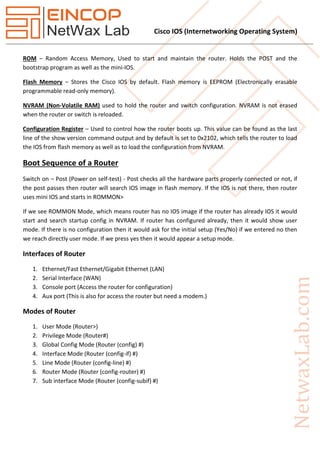 Cisco IOS (internetworking operating system) | PDF