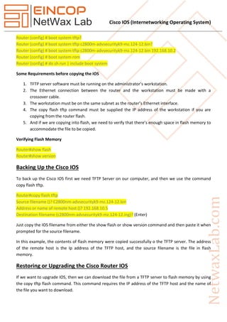 Cisco IOS (internetworking operating system) | PDF