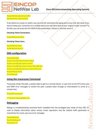 Cisco IOS (internetworking operating system) | PDF