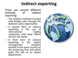 Indirect exporting - entry strategies - corporate management ...