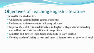 E learning and Teaching of English LiteratureE | PPTX