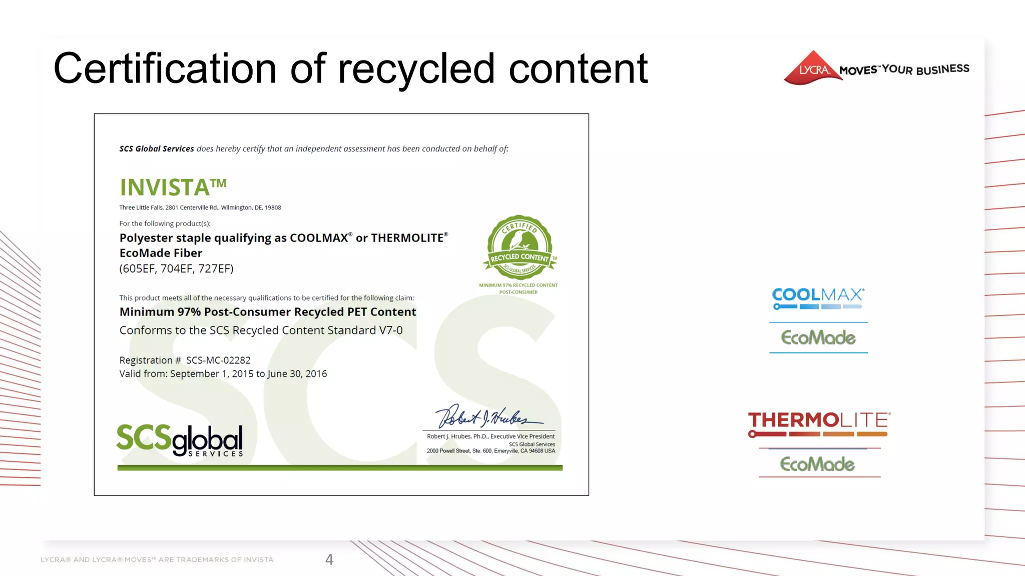 COOLMAX® ECOMADE fibre - Jane Gwyther, INVISTA | PPT