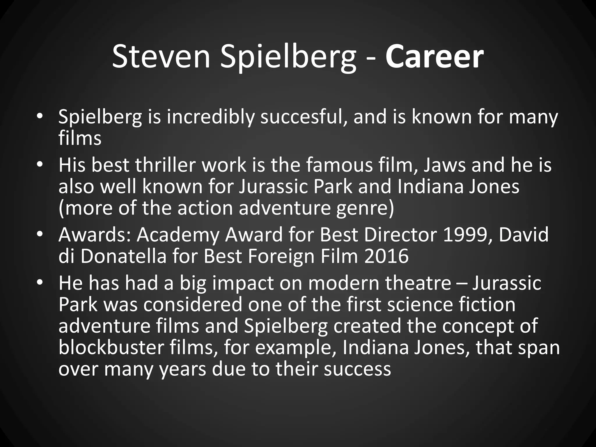 Director Study - Steven Spielberg | PPTX