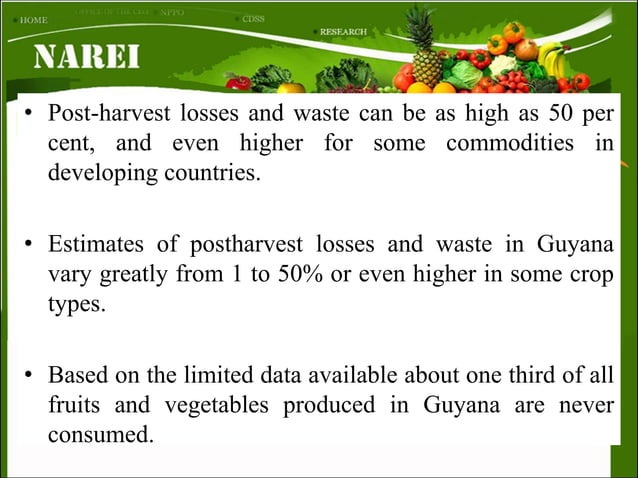 An overview of postharvest losses and waste in Guyana | PPT